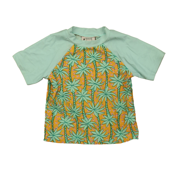 Floatimini | Swim | Floatimini Girls Aqua Palm Trees Rashguard Size 2t ...